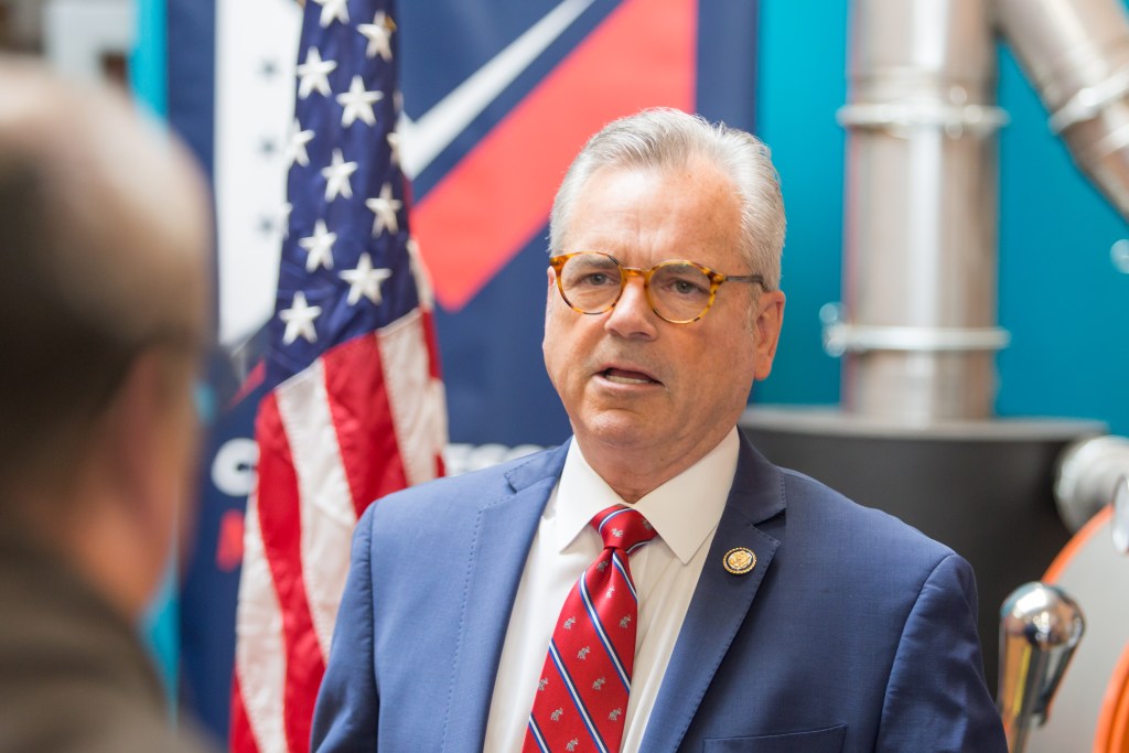 Mark Alford (r) – coffee with constituents – Belton, Missouri – February 24, 2025 – hot water ...